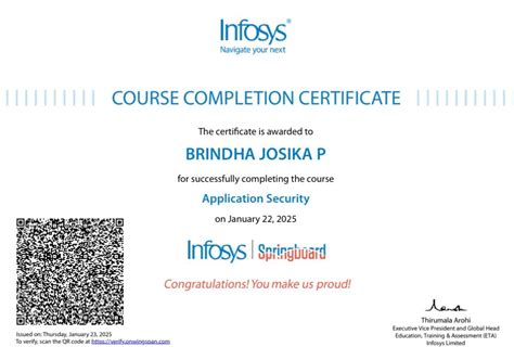 Brindha Josika P On Linkedin Applicationsecurity Infosysspringboard