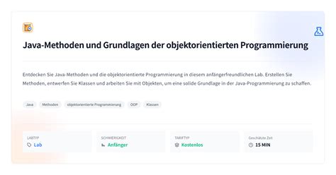 Java Methoden Und Oop Grundlagen Praktisches Lab Labex