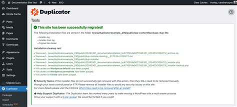Migrations Duplicator Migration Kinsta® Docs
