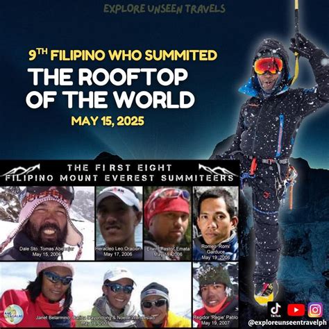 ʚĩɞarlene 9th Filipino Who Summited Mount Everest Rhisael Ric
