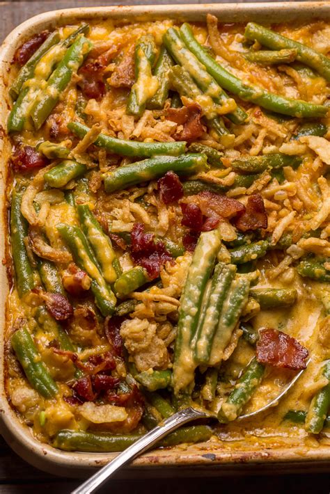 Inexperienced Bean Casserole With Tacky Bacon Sauce Burgers Recipe