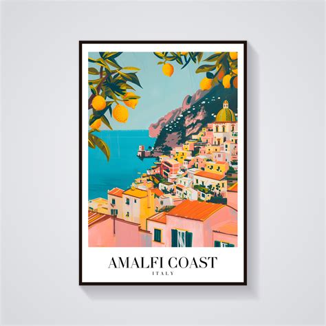 Amalfi Coast Lemons Vintage Poster Y2kdream