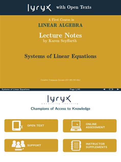 Kuttler Linearalgebra Slides Pdf System Of Linear Equations