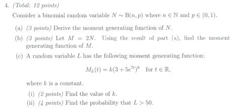 Solved Total 12 ﻿pointsconsider A Binomial Random