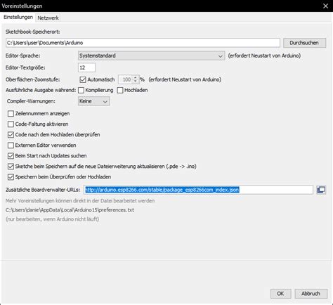 Arduino IDE für ESP NodeMCU D Mini einrichten SmartHome yourself