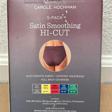 Carole Hochman Womens 5 Pack Satin Smoothing Hi Cut Panties New Ebay