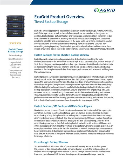 Exagrid Product Overview Ds Pdf Backup Computer Data Storage