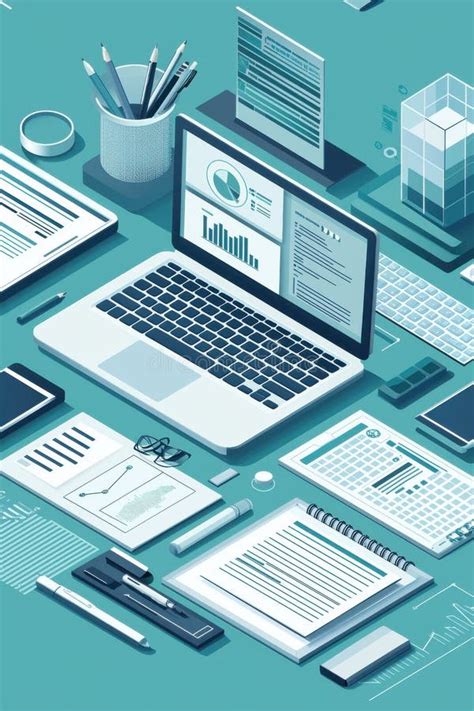 Creative Workspace Setup With Tools For Digital Analysis And Productivity Stock Image Image Of