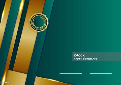 짙은 녹색 금 추상 배경 인증서 및 프리젠 테이션 디자인을위한 현대 미니멀리스트 비즈니스 기업 기관 파티 축제 세미나 및 회담을위한 소송 0명에 대한 스톡 벡터 아트 및