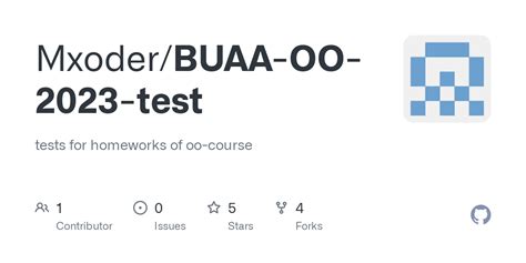 Github Mxoder Buaa Oo Test Tests For Homeworks Of Oo Course
