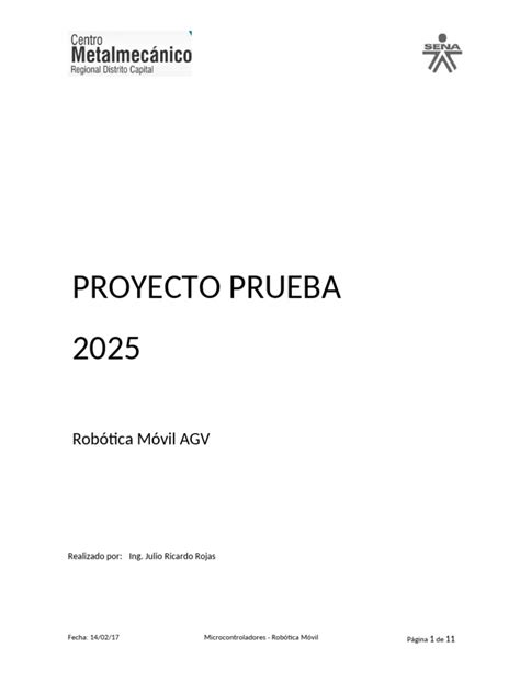 Proyecto Robótica Agv Pdf Ingeniería Informática Ingenieria Eléctrica