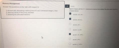 solved 6 memory management answer the questions on the right