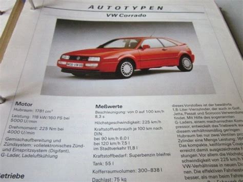 Auto 1x1 Analog Technik At Datenblatt Vw Corrado Eur 3 14 Picclick De