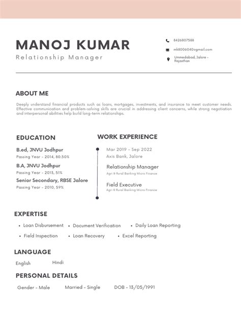 Manoj Resume Pdf
