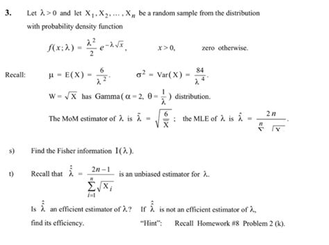 solved let lambda 0 and let x 1 x 2 x n be a random