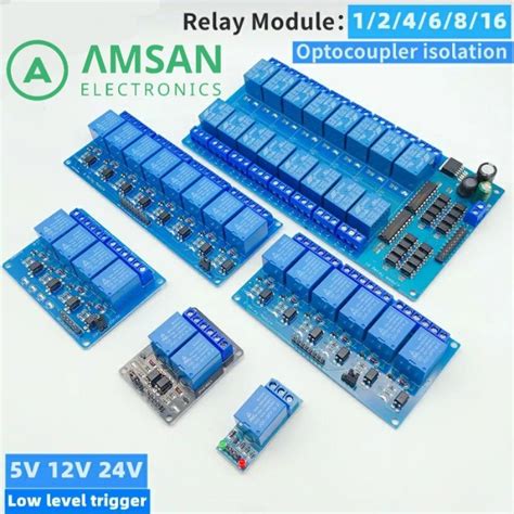 Modul Relay 1 2 4 6 8 16 Channel DC 5V 12V 24V With Optocoupler 10A Lazada Indonesia