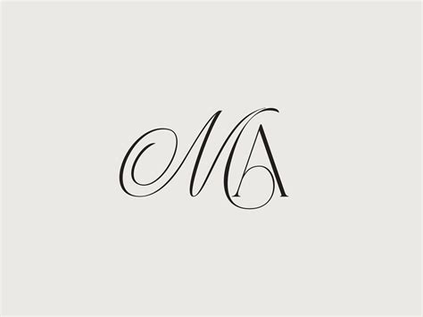 Initials Ma Premade Monogram Letter Svg Logo Personal Branding Wedding Crest Editable Social