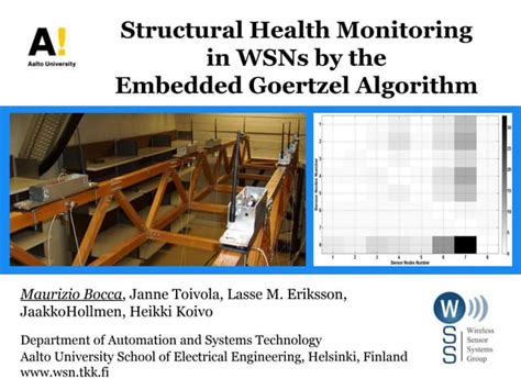 Shm In Wsns By The Embedded Goertzel Algorithm Pptx Internet Of Things Internet