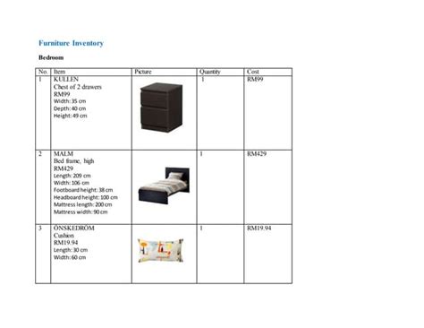 Furniture Inventory Docx