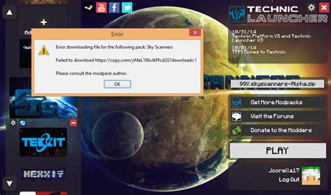 My Modpack Fails To Download Please Help Platform Pagoda Technic Forums