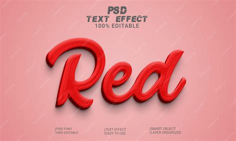 Premium Psd Red 3d Text Effect Style