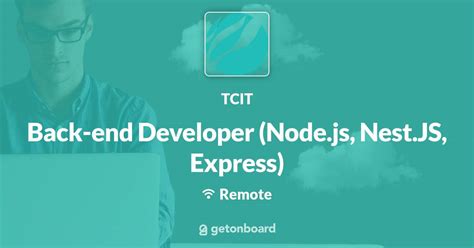 Back End Developer Nodejs Nestjs Express At Tcit Remote Work