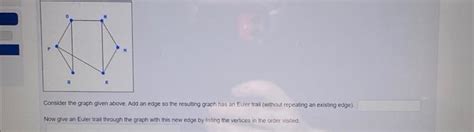 Solved Consider The Graph Given Above Add An Edge So The