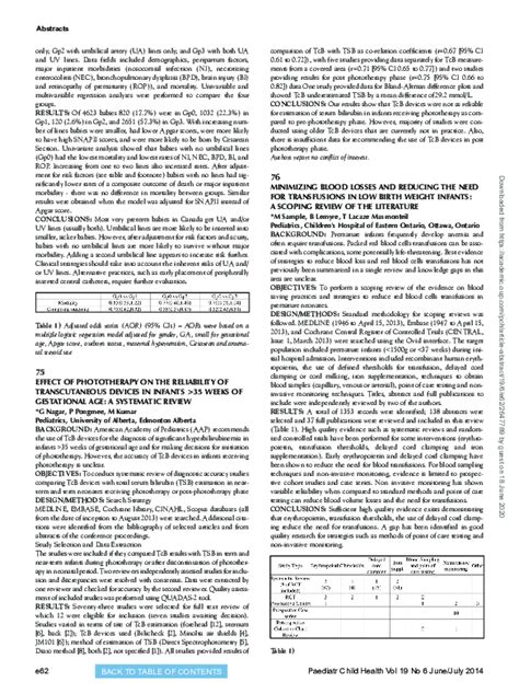 Pdf 75 Effect Of Phototherapy On The Reliability Of Transcutaneous Devices In Infants 35