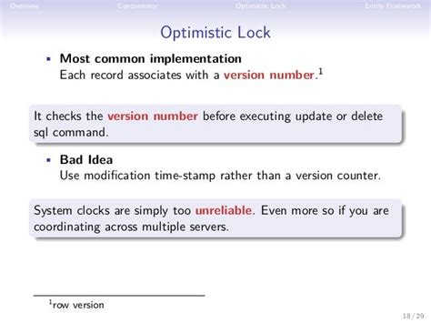 Optimistic Offline Locking