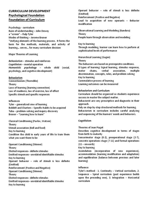 Curriculum Development Principles Of Teaching Pdf Constructivism