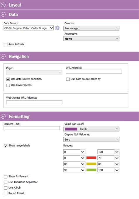 Configuring Analog Gauge Elements
