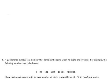 Answered 4 A Palindrome Number Is A Number That Bartleby