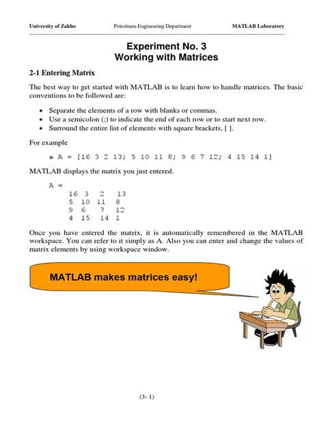 Experiment No 3 Working With Matrices 2 1 Entering Matrix Download