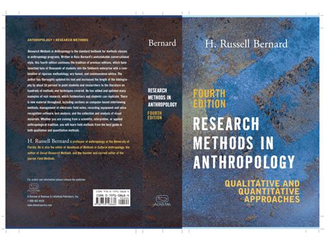 Research Methods In Anthropology Qualitative And Quantitative Approaches