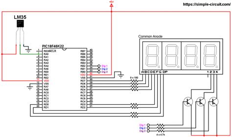 Pic18f46k22 With Lm35 Sensor And 7 Segment Display Mikroc