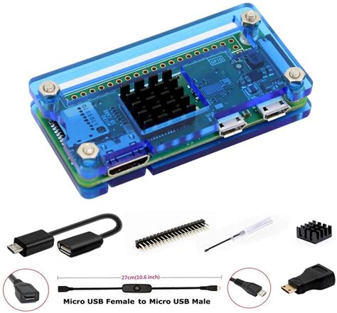 Geeekpi For Raspberry Pi Zerozero W Case 7 In 1 Basic Starter Kit With Acrylic Raspberry Pi