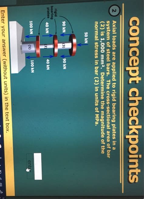 solved concept checkpoints 2 axial loads are applied to