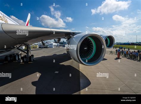 Detail Of The Wing And A Turbofan Engine Engine Alliance Gp7000 Of The Largest Aircraft In The