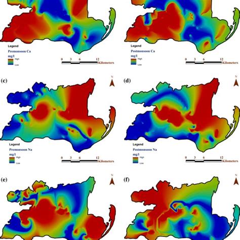 Spatial Distribution Of Ca²⁺ A Pre Monsoon B Post Monsoon Na⁺ C