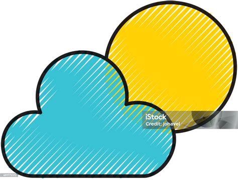 Coretan Matahari Dan Awan Ilustrasi Stok Unduh Gambar Sekarang Alam
