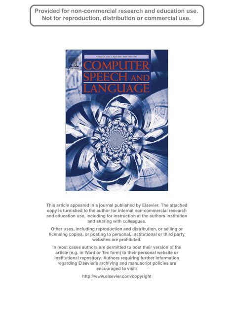 Pdf Cascaded Model Adaptation For Dialog Act Segmentation And Tagging