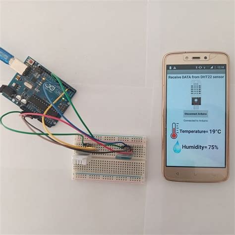 Send Data To Smartphone Measured By Dht22 Sensor Connected To Arduino
