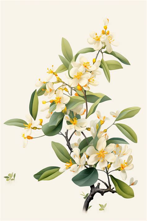 Ai数字艺术秋季桂花插画 众图网