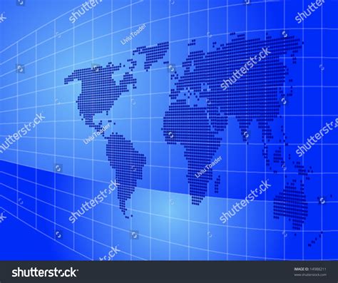 Abstract Technology Background World Map Stock Vector Royalty Free