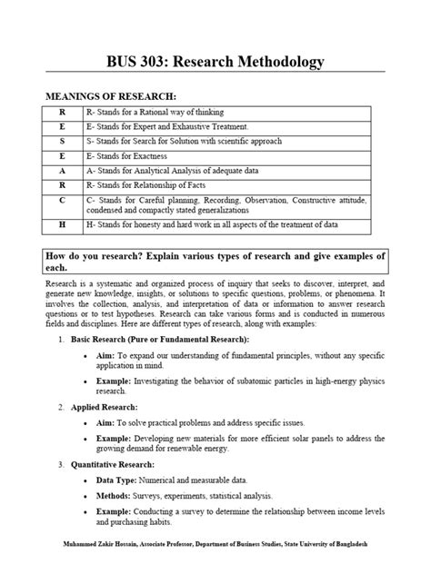 Bus 303 Research Methodology Pdf