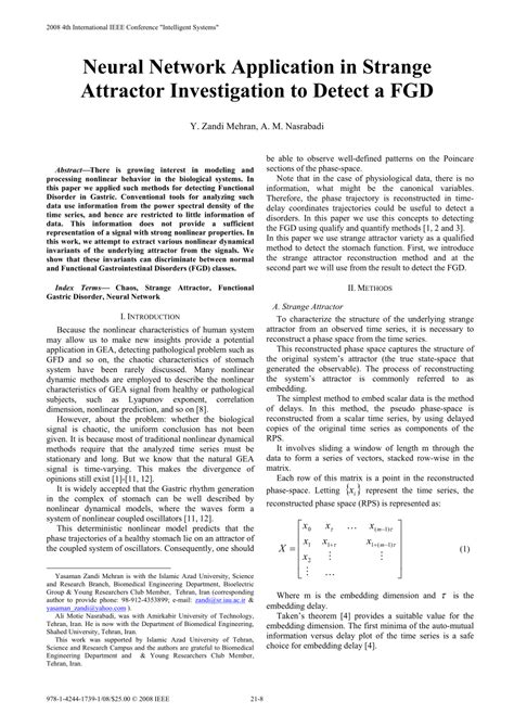 Pdf Neural Network Application In Strange Attractor Investigation To Detect A Fgd