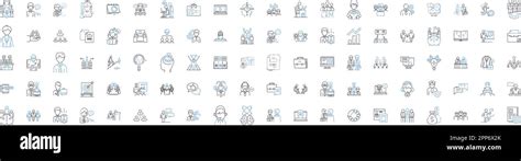 Communication Skills Line Icons Collection Listening Speaking