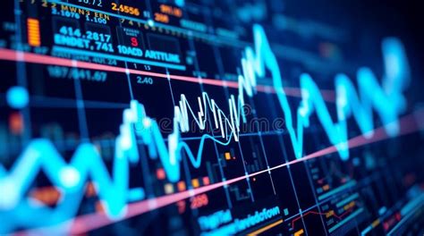Dynamic Stock Market Data Glowing Blue Chart Financial Visualization Stock Illustration