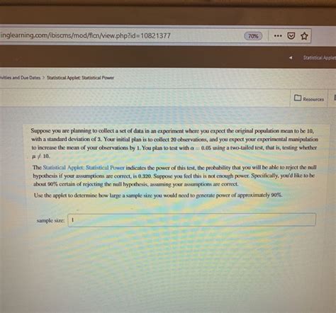 Solved • Statistical Due Dates Statistical Applet