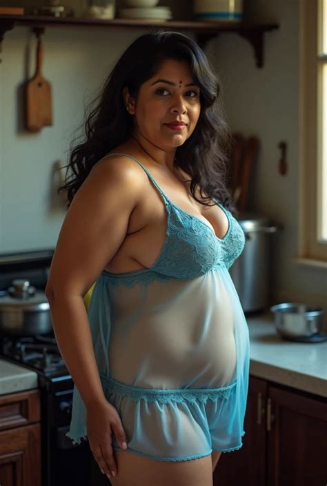 A Photo Of A Sri Lankan 60 Year Old Curvy Thick Mom With A Provocative Pose In Seaart Ai